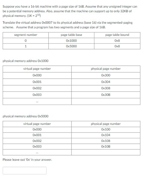 Solved Suppose You Have A 16 Bit Machine With A Page Size Of