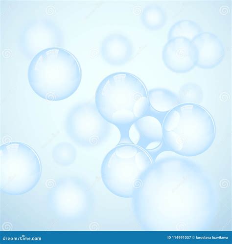 Vector Abstract Light Blue Glossy Molecule Design Atoms Illustration Medical Background For