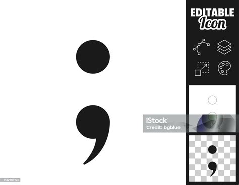 Semicolon Symbol Icon For Design Easily Editable Stock Illustration