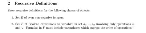 solved 2 recursive definitions show recursive definitions
