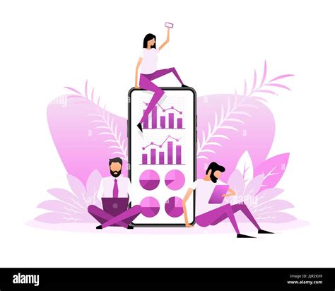 data analysis concept people 3d vector icon financial audit chart