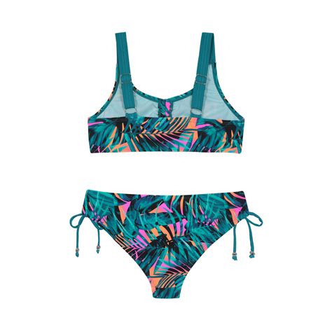 Traje De Baño Niña Teens Bikini Uv50 Aop H2o Wear Negro Tienda H2o Wear
