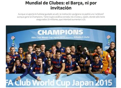 错失千万奖金！阿斯：巴萨不会要求世俱杯外卡，亚洲行能赚1500万