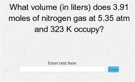 Solved What Volume In Liters Does 3 91 Moles Of Nitrogen