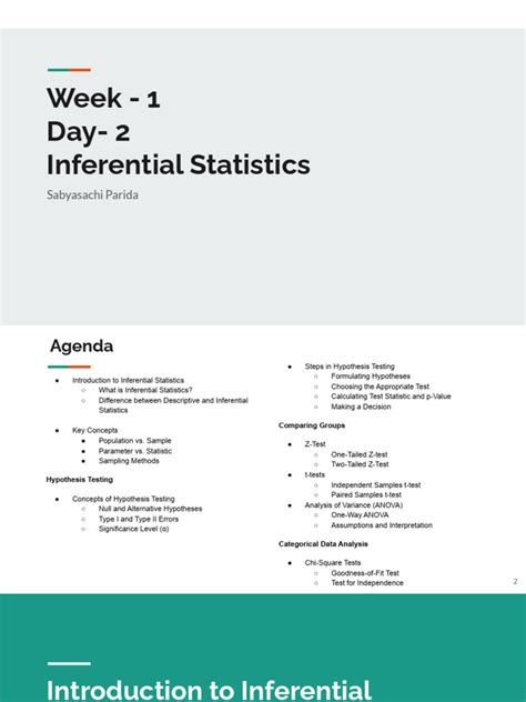 week 1 day 2 inferential statistics pdf statistics p value