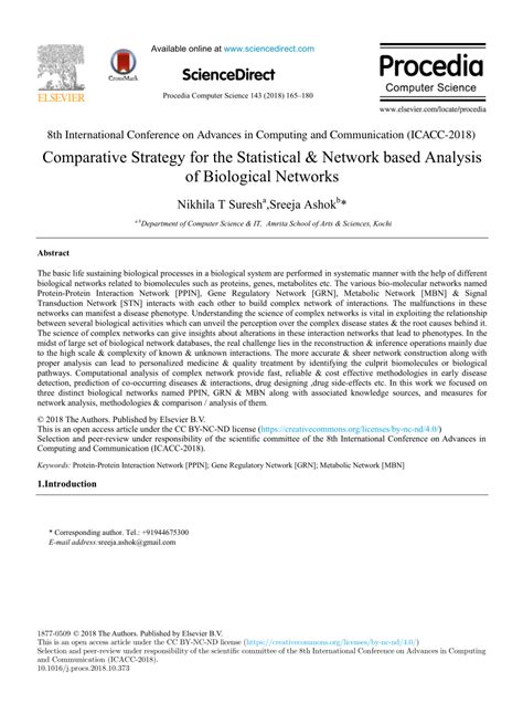 Pdf Comparative Strategy For The Statistical And Network Based Analysis