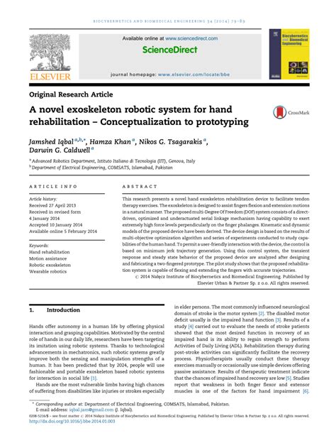 Pdf A Novel Exoskeleton Robotic System For Hand Rehabilitation