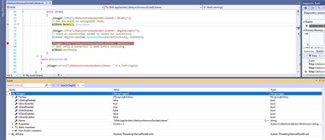 nlog does not write any lines when the code is inside a socket thread