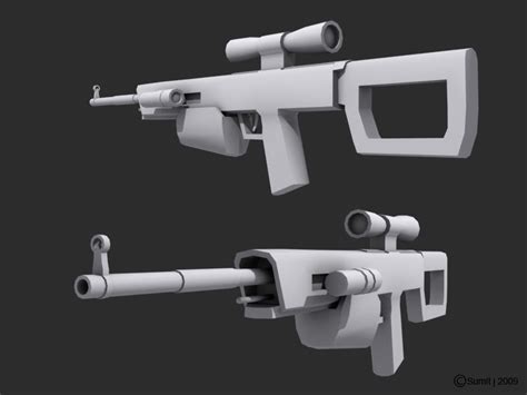 Sculpting Life D Model Of Basic Gun