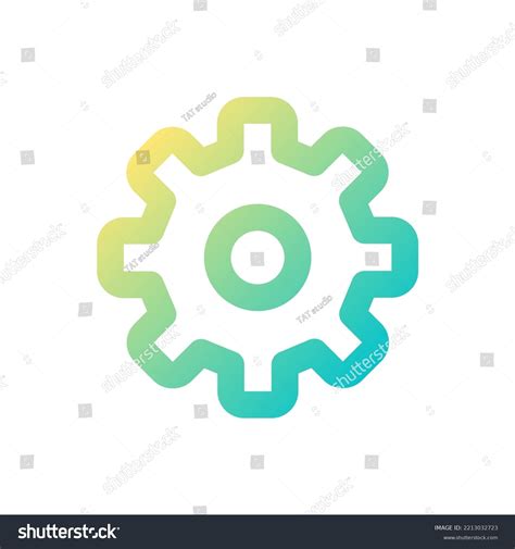 Cogwheel Pixel Perfect Gradient Linear Ui Stock Vector Royalty Free