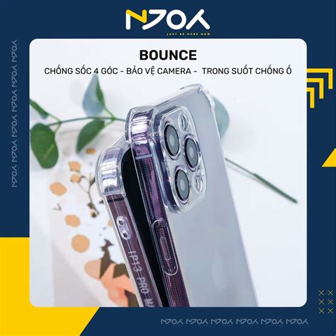 Ốp Lưng Bounce Trong Suốt Cao Cấp Chống Sốc 7 Plus 8 Plus X Xs 11 Pro Max 12 Pro Max 13 Pro Max