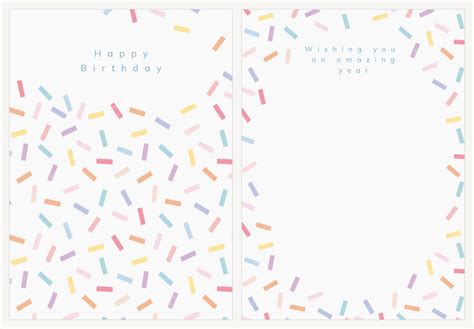 Birthday Greeting Card Template Vector With Confetti Sprinkle Set Poster Template Download On