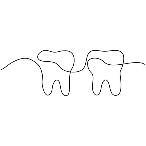 Premium Vector Teeth One Line Continuous Outline Vector Art Drawing