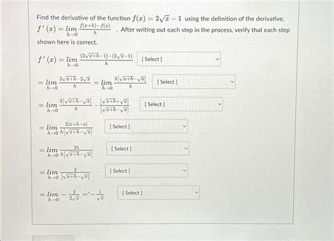 Solved Find The Derivative Of The Function F X 2x2 1 ﻿using