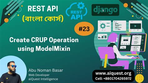 Django Restapi Bangla Tutorials How To Create Crup Operation Using Modelmixin Youtube