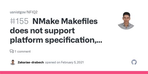 Nmake Makefiles Does Not Support Platform Specification But Platform