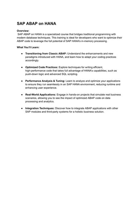 Ppt Sap Abap On Hana Powerpoint Presentation Free Download Id14103285