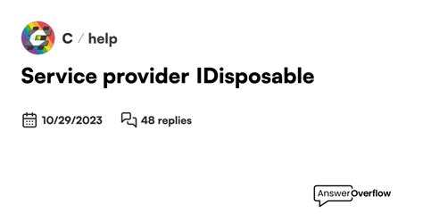 Service Provider Idisposable C