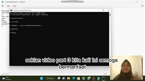Membuat Program Aritmatika Sederhana Menggunakan Bahasa C Youtube