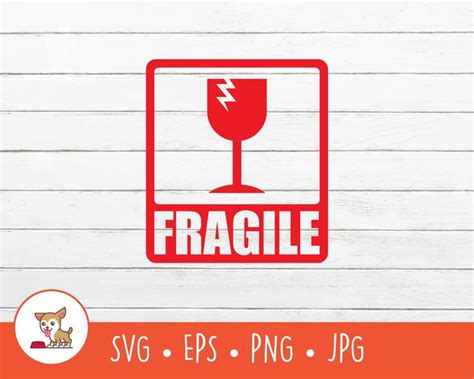 Fragile Sign Svg Fragile Clipart Vector Fragile Symbol Cut File For Cricut Png Eps Instant