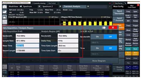 verification of fm chirps using rands pulse sequencer software and