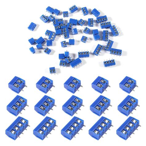 Aediko 50pcs 2 Pin 3 Pin 4 Pin Pcb Mount Screw Terminal Block
