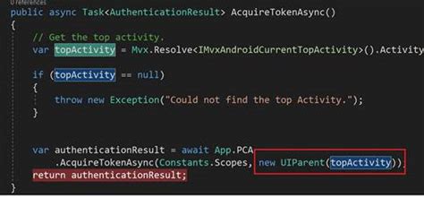 C Msal Mvvmcross Unknown Exception Stack Overflow