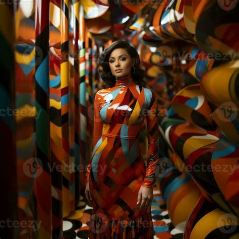 Model Posing In A High Fashion Editorial Shoot Wearing Glossy Latex