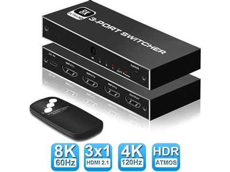 3 In 1 Out Hdmi 2 1 Switch 8k High Speed 48gbps 3port Hdmi Switcher Supports 8k 60hz 4k 120hz