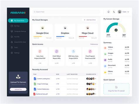 Dribbble Cloud Storage Dashboard Png By Priyanshi Davra