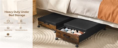 Foucssomei Under Bed Drawers On Wheels Xxxxl Size Underbed Storage With Wheels