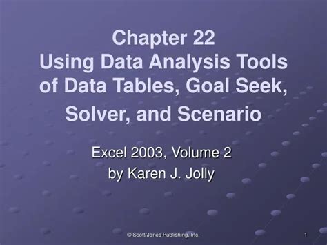 Ppt Chapter 22 Using Data Analysis Tools Of Data Tables Goal Seek