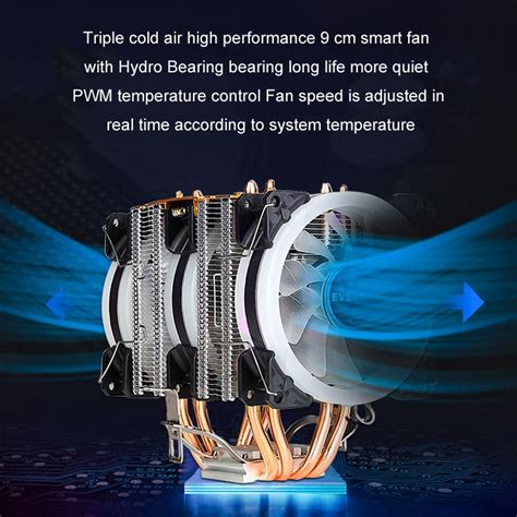 Evesky 500 데스크탑 컴퓨터 4 동관 음소거 Cpu 냉각 팬 색상 빛이 없는 단일 팬