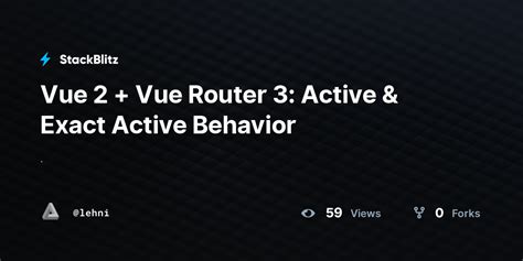 vue 2 vue router 3 active and exact active behavior stackblitz