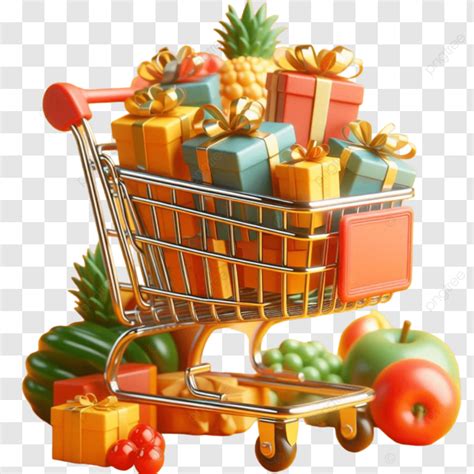 노란색 배경 3d 렌더링의 장바구니에 있는 다채로운 선물 상자 장바구니에 있는 다채로운 선물 상자 노란색 배경에 3d 렌더링 Png 일러스트 및 이미지 에 대한 무료