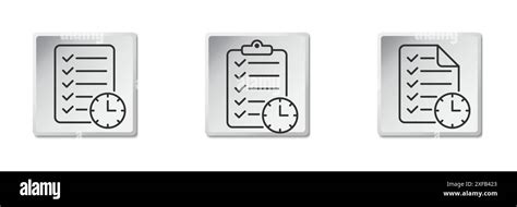 File Document Clock Icon Set Flat Vector Illustration Stock Vector Image Art Alamy