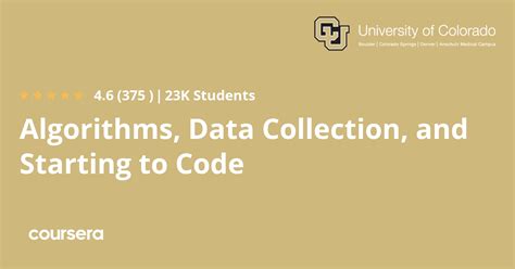 algorithms data collection and starting to code coursera