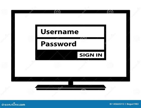 Enter Your Login And Password On The Computer Stock Vector