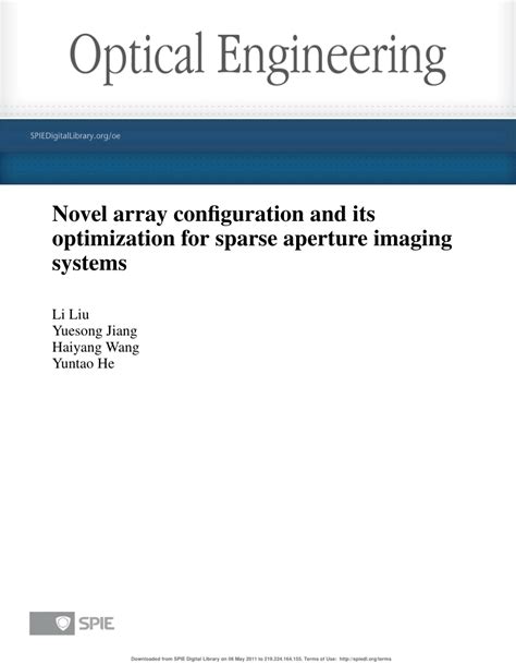 Pdf Novel Array Configuration And Its Optimization For Sparse