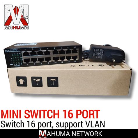 Mini Switch Hub 16 Port 10 100 Mbps Support Vlan Fast Ethernet Lan Lazada Indonesia