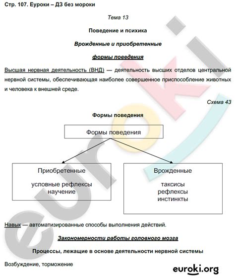 ГДЗ Номер стр. 107 Биология 8 класс Бодрова Рабочая тетрадь