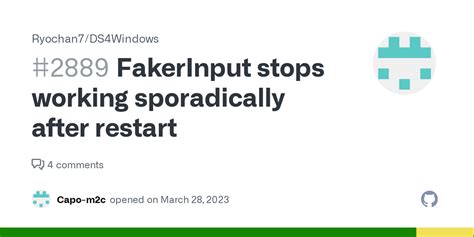 FakerInput Stops Working Sporadically After Restart Issue Ryochan DS Windows GitHub