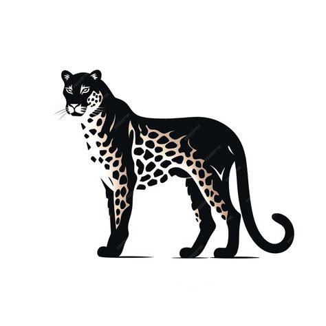 Premium Photo Minimalist Cheetah Silhouette In Black On Clean White