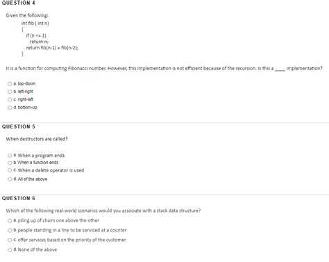 Solved QUESTION Given The Following Int Fib Int N If Chegg