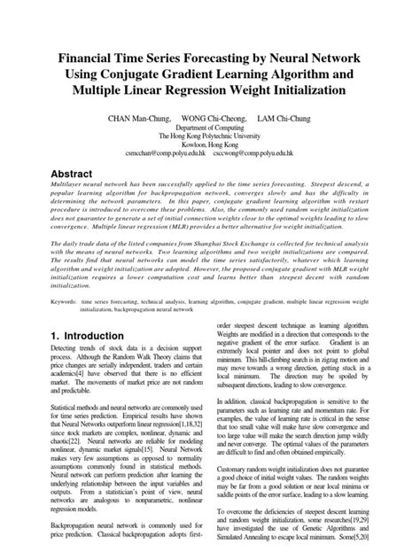 Financial Forecasting And Gradient Descent Download Free Pdf