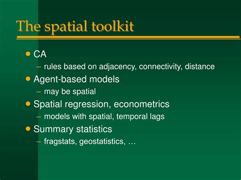 Ppt Spatially Explicit Modeling Understanding The Core Principles And Applications In