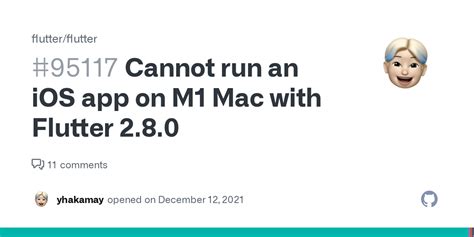 Cannot Run An Ios App On M1 Mac With Flutter 280 · Issue 95117 · Flutterflutter · Github