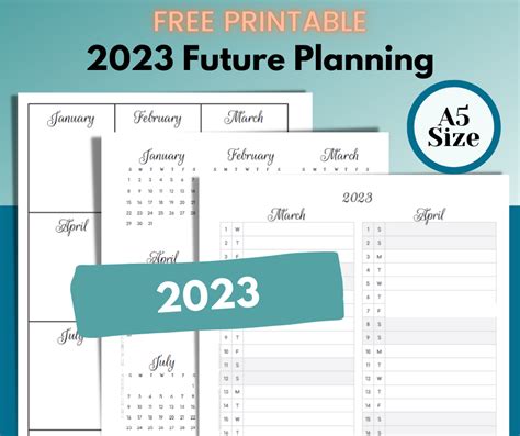 Free Printable A5 Planner Inserts 2023 Future Planning Dated Zealaneous