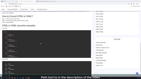 Online Html To Yaml Converter Youtube