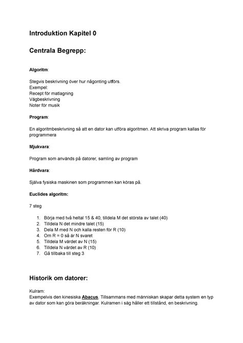 Computer Science An Overview Introduktion Kapitel 0 Centrala